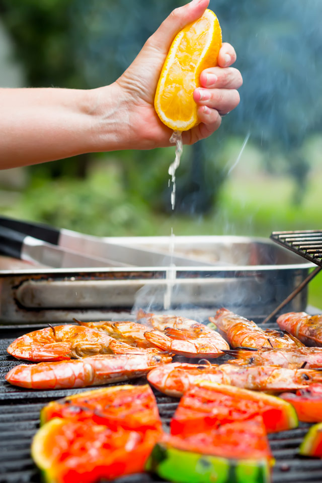 Grilled Shrimp with Watermelon and Rocket | Krumpli