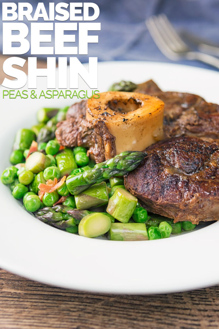 Braised Beef Shin with Asparagus and Peas - Krumpli