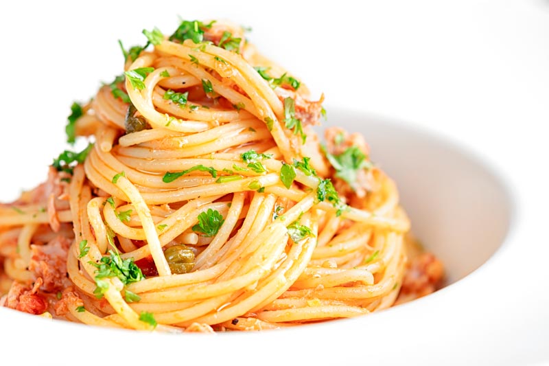 Tomato Tuna Pasta with Capers - Krumpli