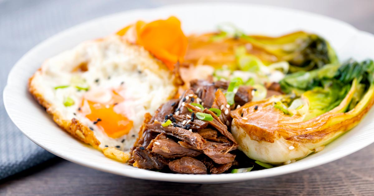 Shredded Teriyaki Duck Donburi Rice Bowl - Krumpli