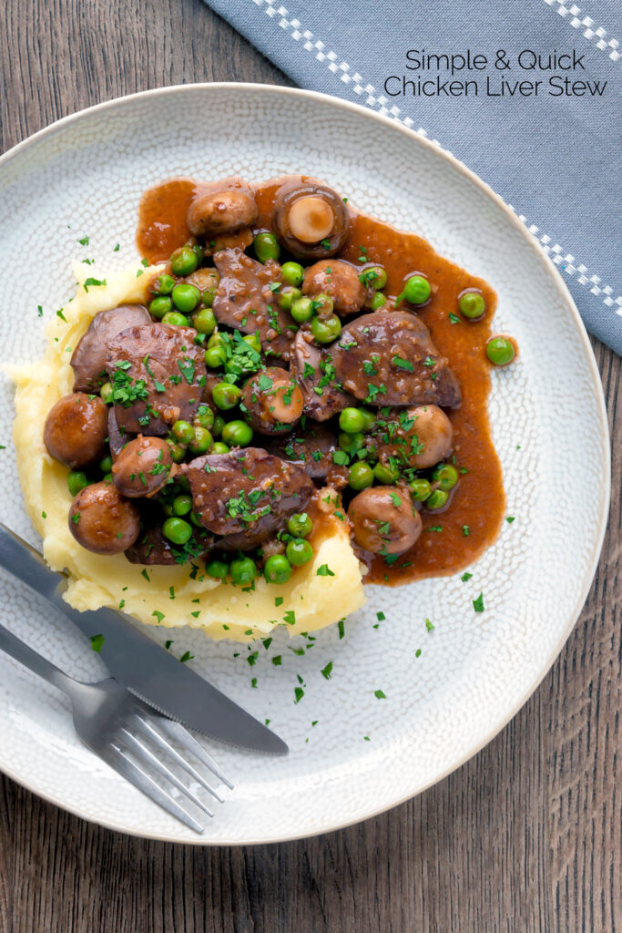 Simple Chicken Liver Stew with Mushrooms - Krumpli