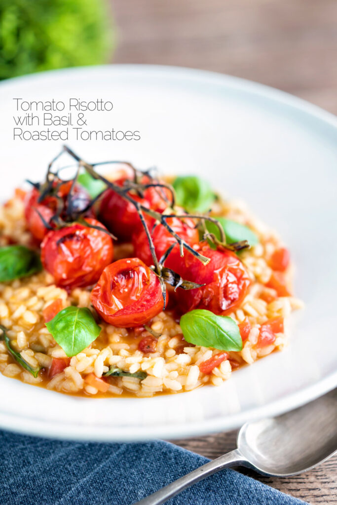 Tomato Risotto with Basil & Roasted Tomatoes - Krumpli