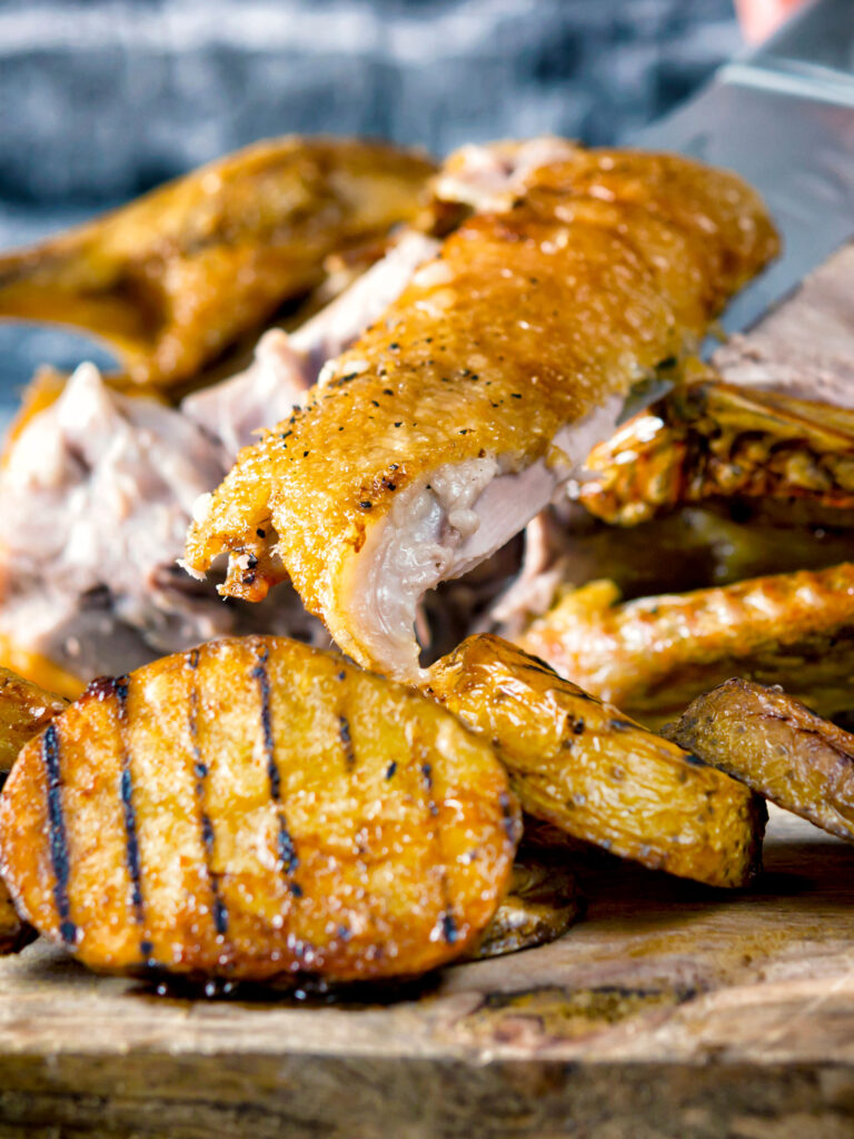 Roast Duck with Duck Fat Potatoes - Krumpli