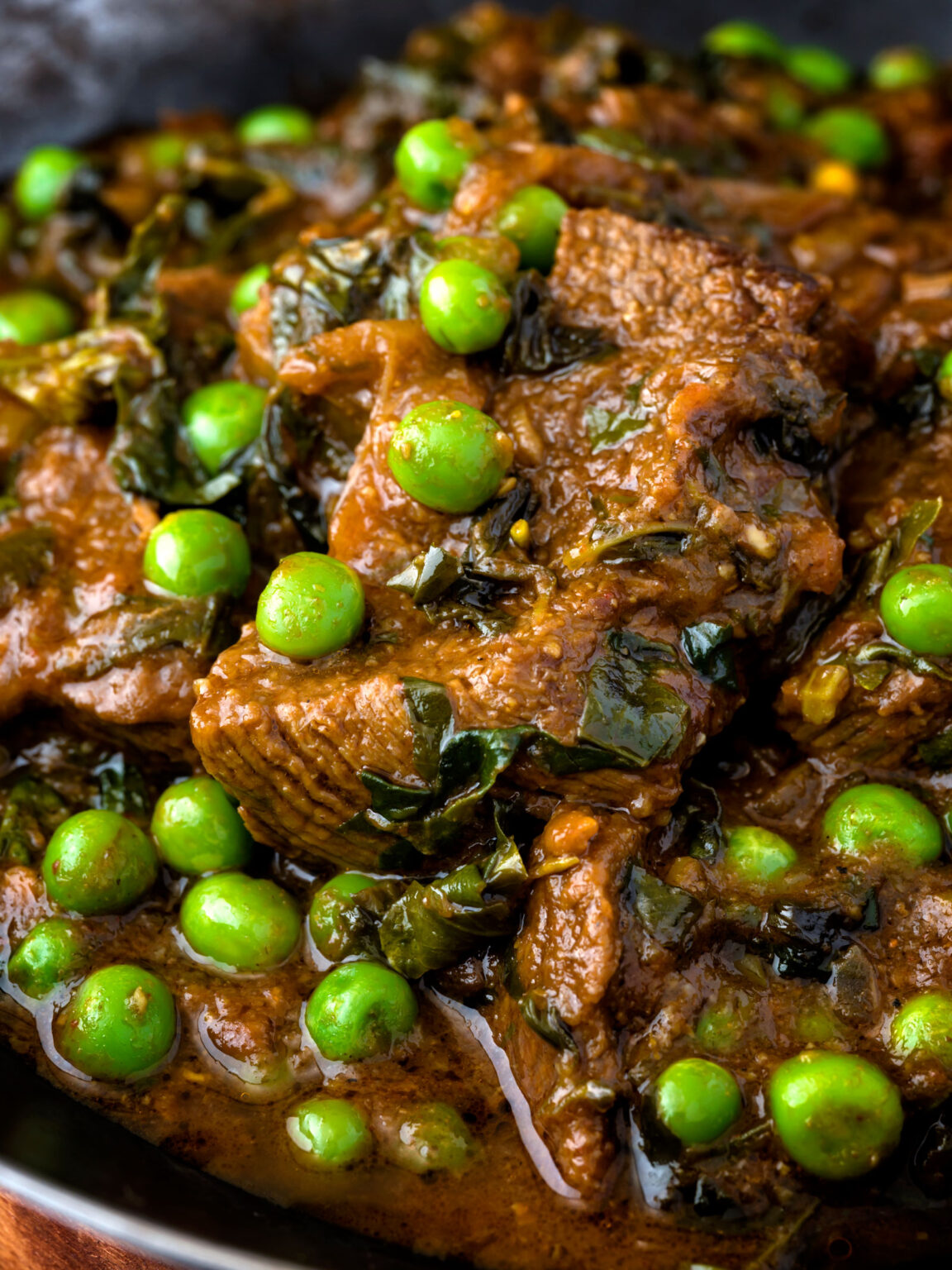 Methi Gosht Curry with Peas - Krumpli