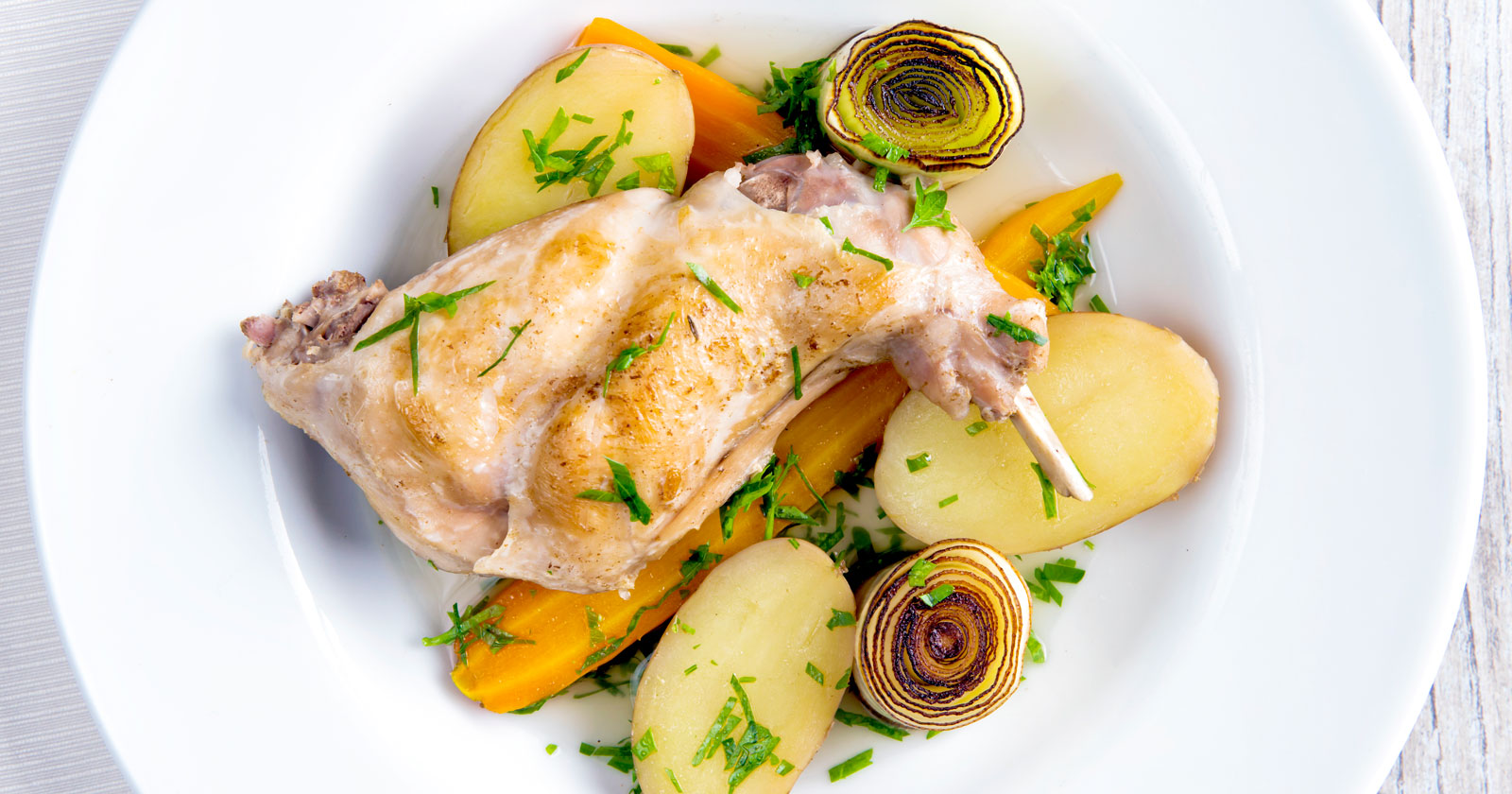 Braised Rabbit Legs with Vegetables - Krumpli