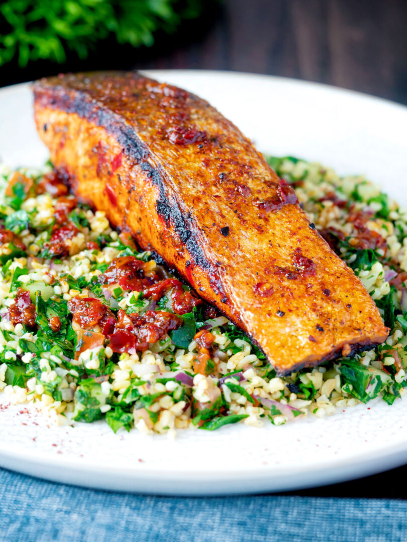 Harissa Salmon Fillets with Orange and Sumac - Krumpli