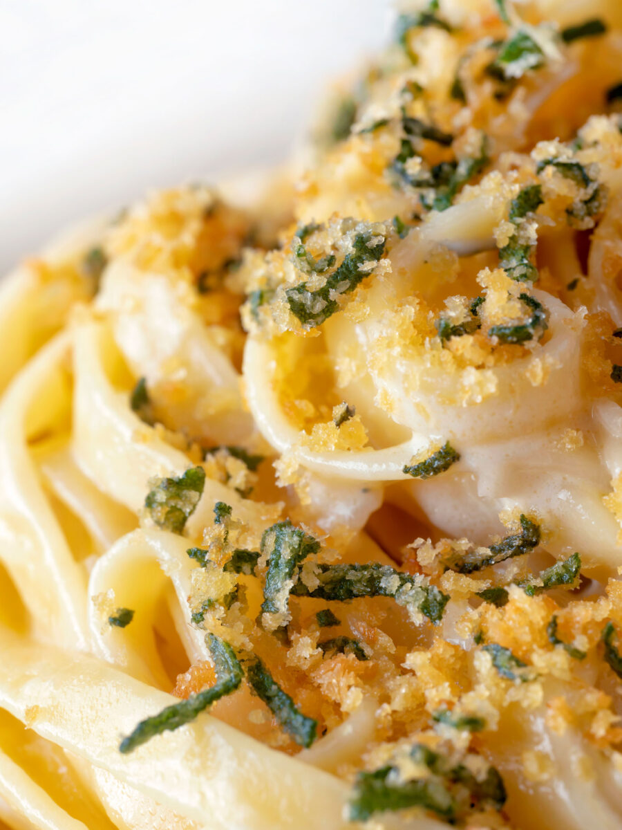Blue Cheese Pasta with Stilton and a Sage Crumb - Krumpli