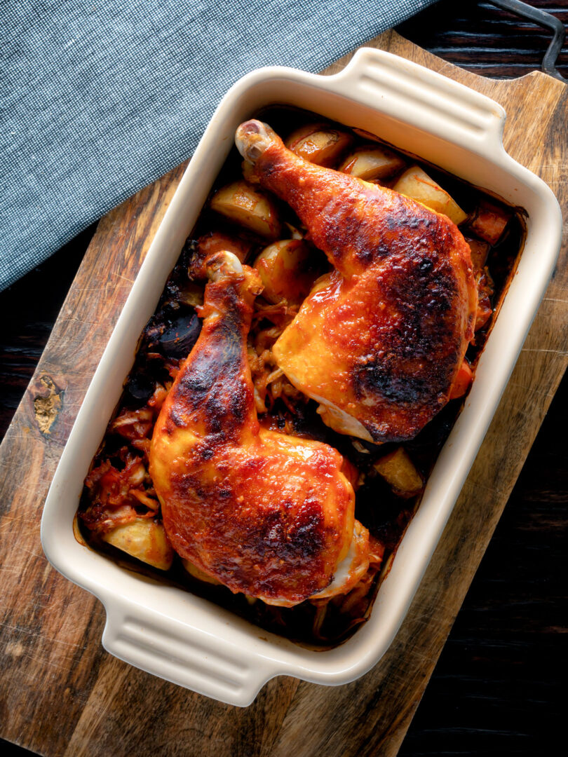 Kimchi Chicken Leg Bake with Potatoes - Krumpli