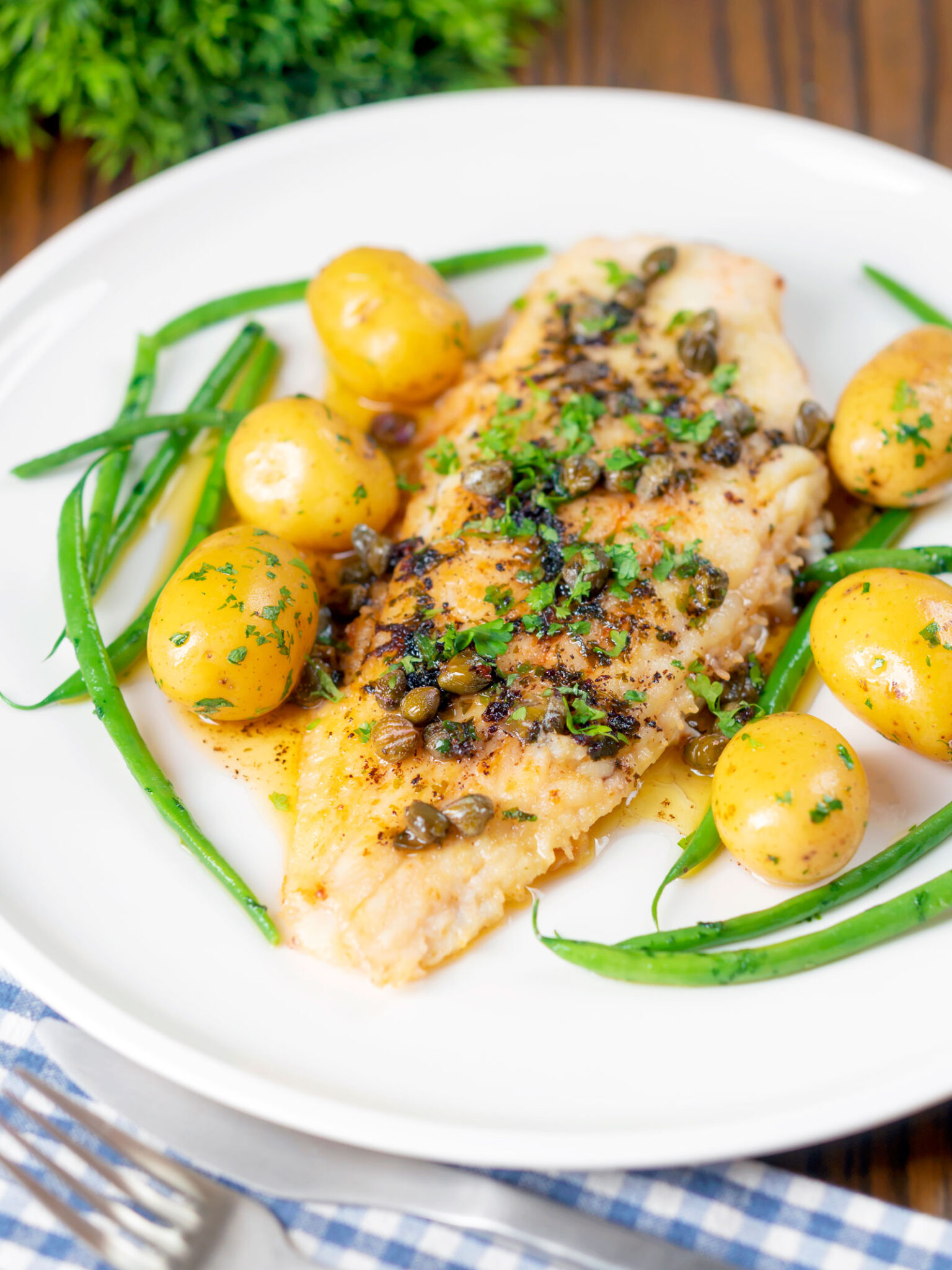 Pan Fried Lemon Sole Meuniere on the Bone - Krumpli