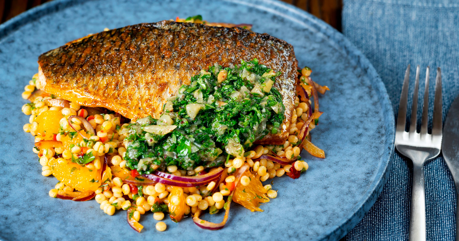 Pan Fried Grey Mullet with Preserved Lemon Sauce - Krumpli