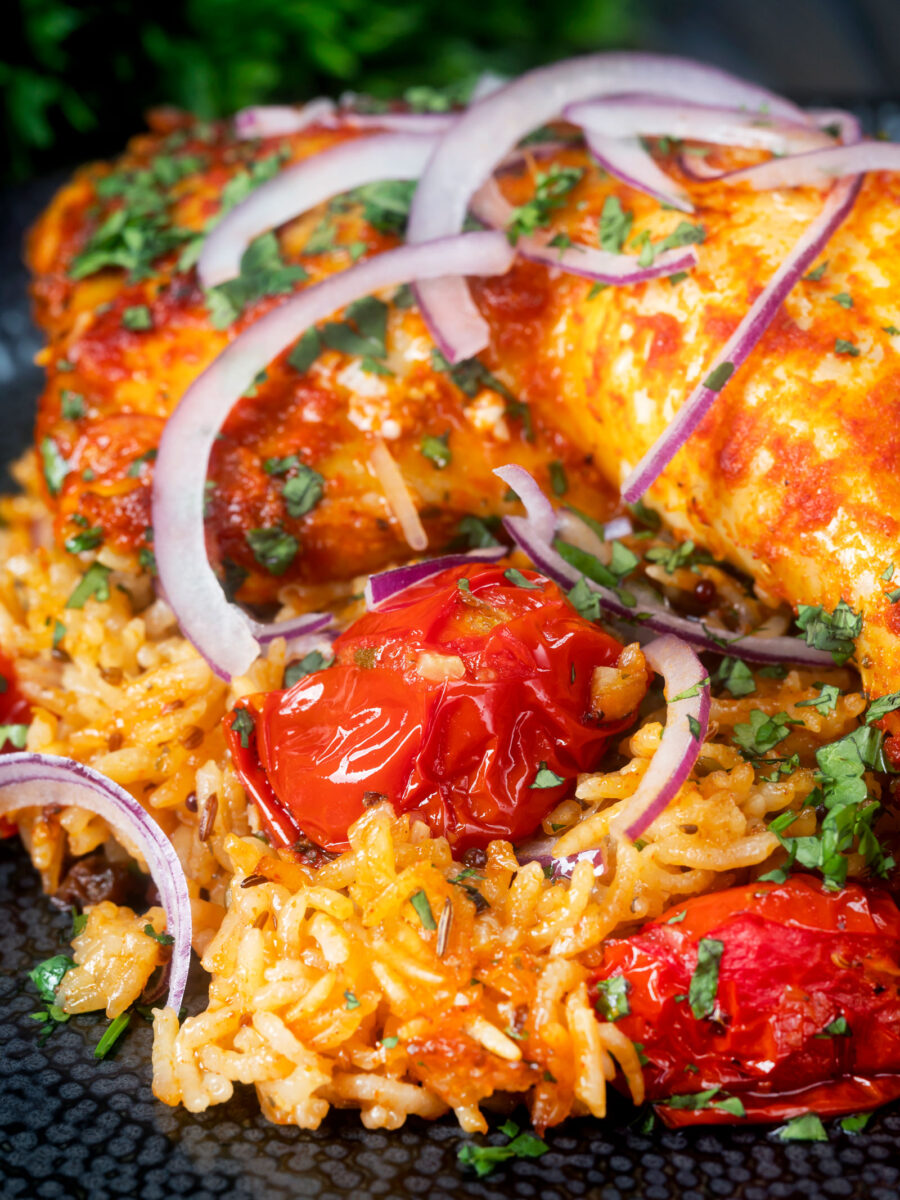 Indian One Pot Baked Chicken and Rice - Krumpli