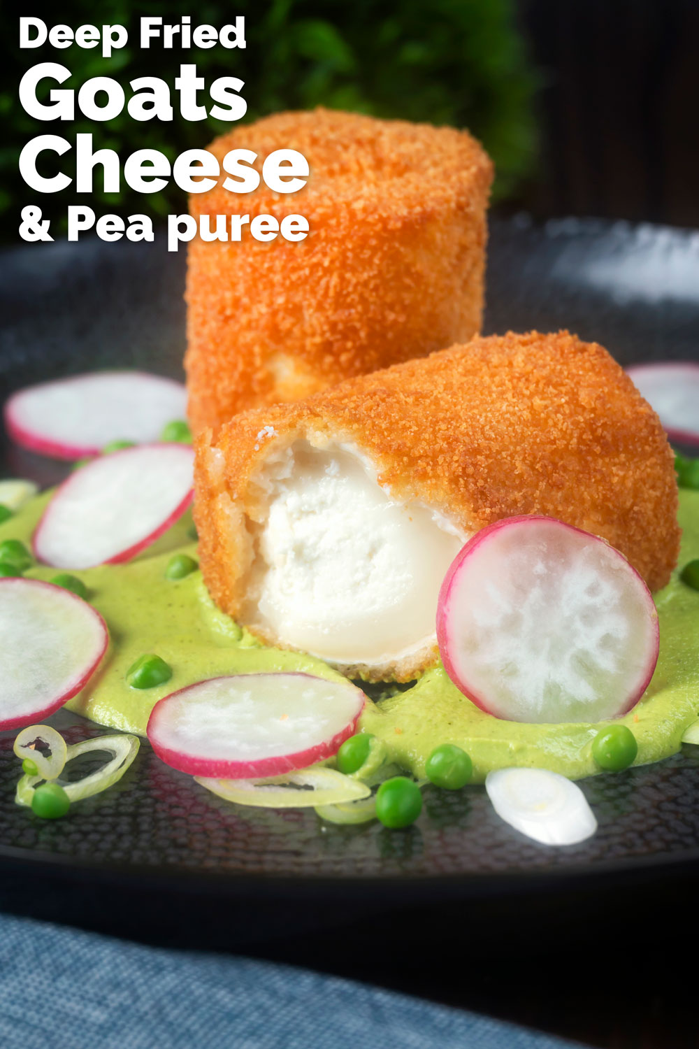 Fried Goat Cheese with Pea Puree - Krumpli