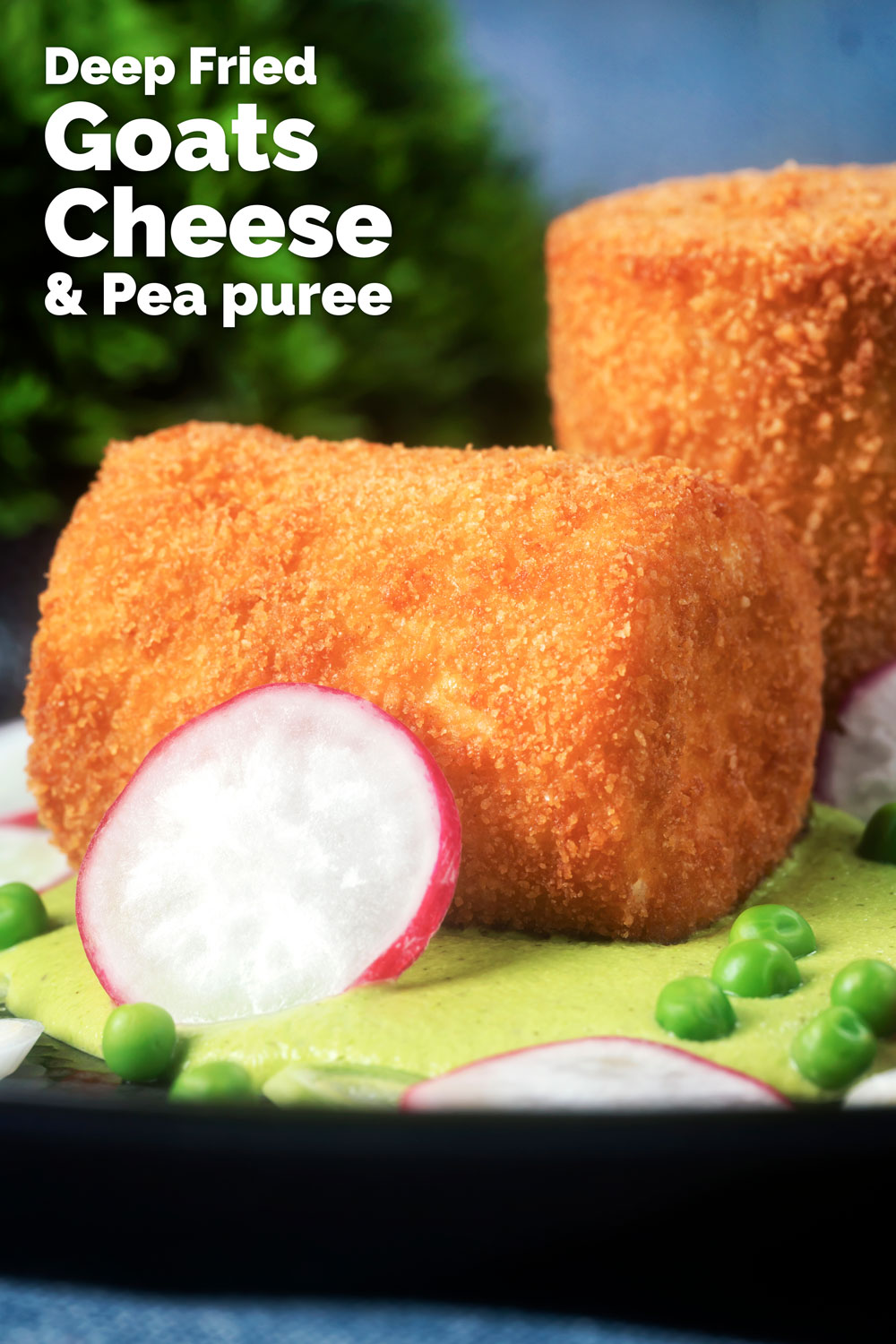 Fried Goat Cheese with Pea Puree - Krumpli