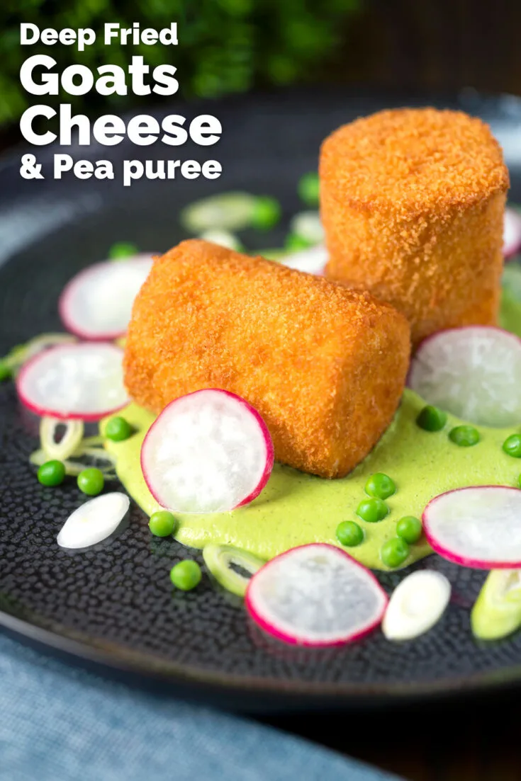 Fried Goat Cheese with Pea Puree - Krumpli