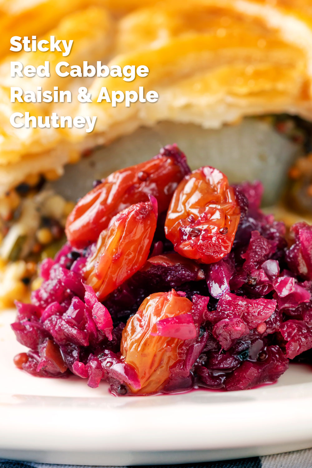 Sticky Red Cabbage Chutney with Apples and Raisins - Krumpli