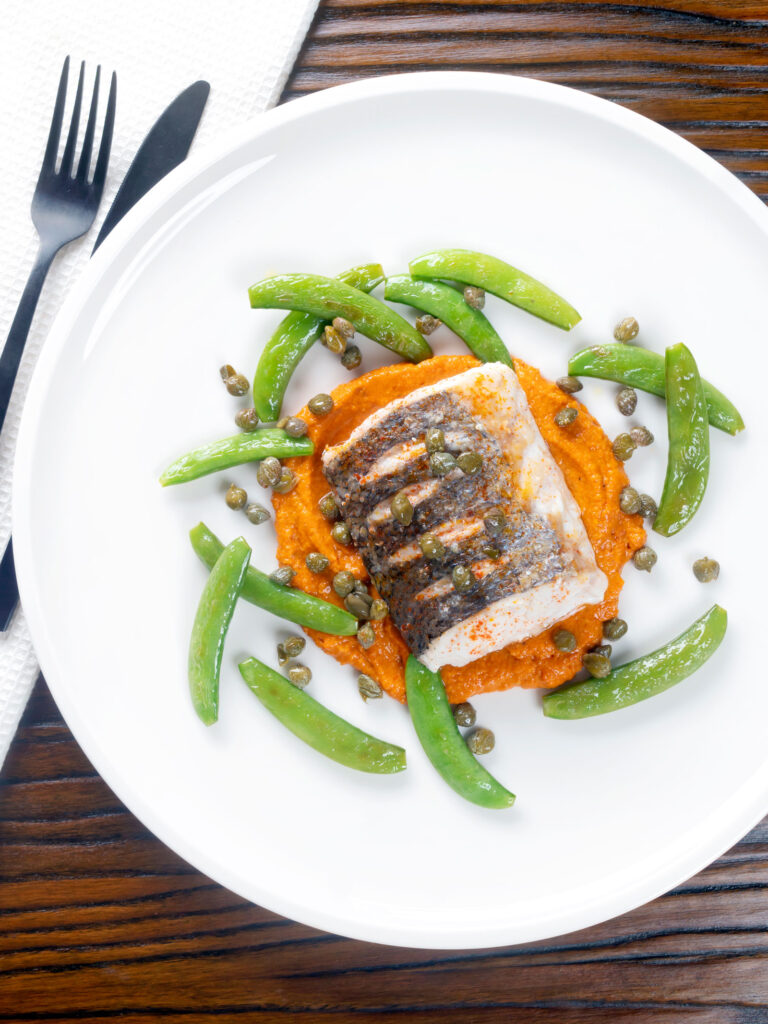 Baked Hake Fillet with Romesco Sauce - Krumpli
