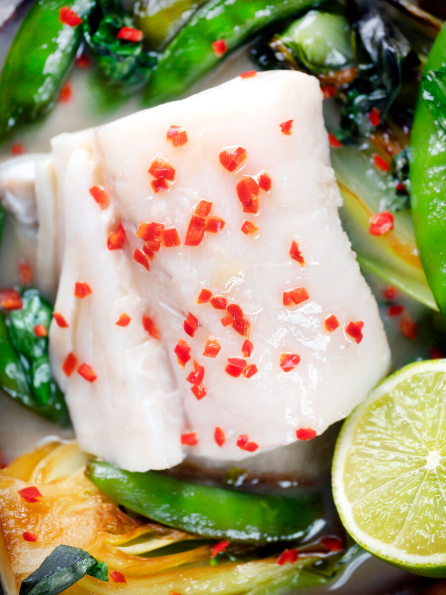 Poached Cod in Coconut Milk with Pak Choi - Krumpli
