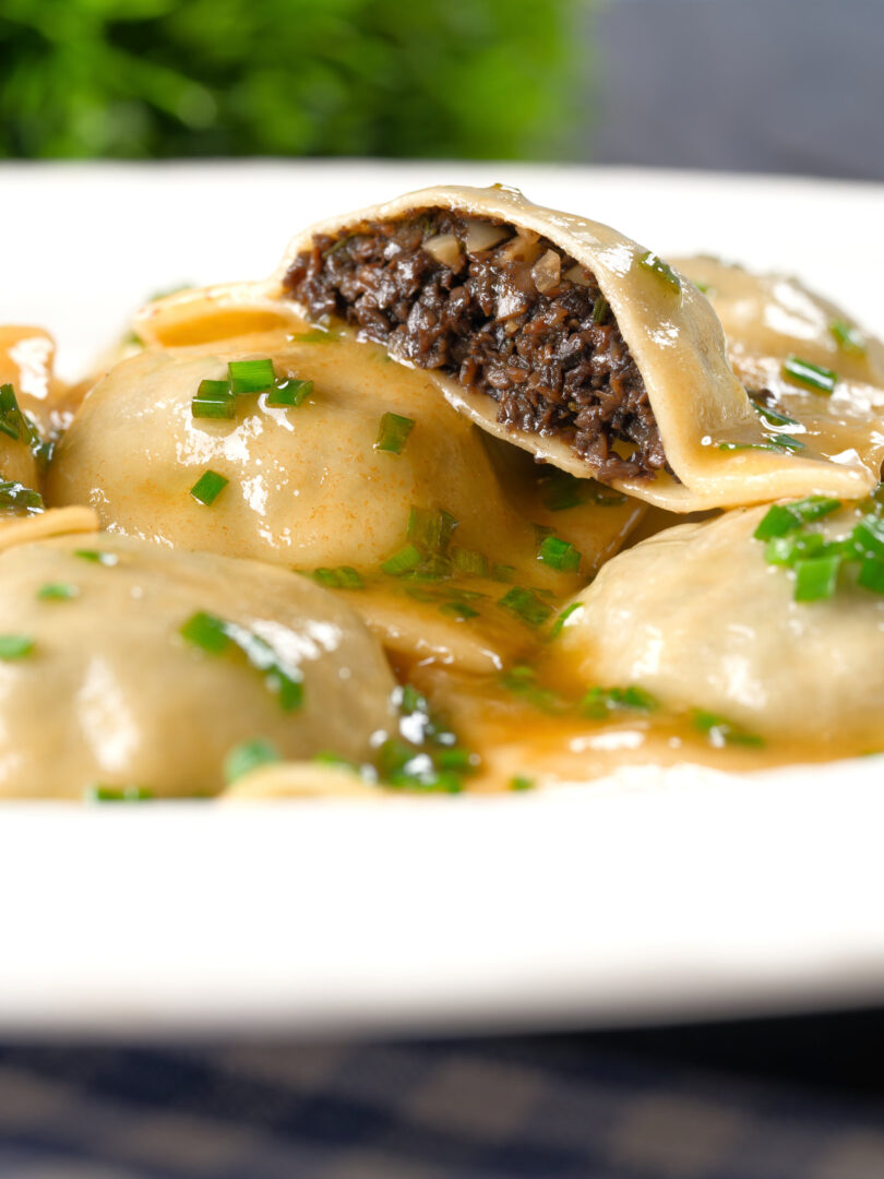 Mushroom Ravioli with Marsala Butter Sauce - Krumpli