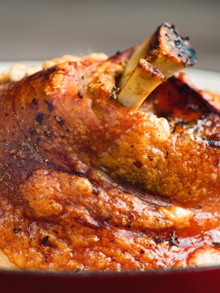 Crispy Beer Roasted Pork Knuckle - Krumpli
