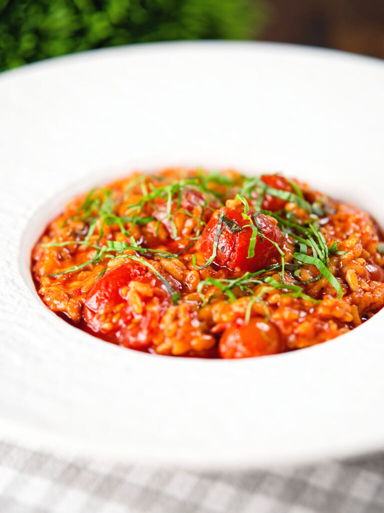 Spicy Nduja Risotto with Cherry Tomatoes - Krumpli