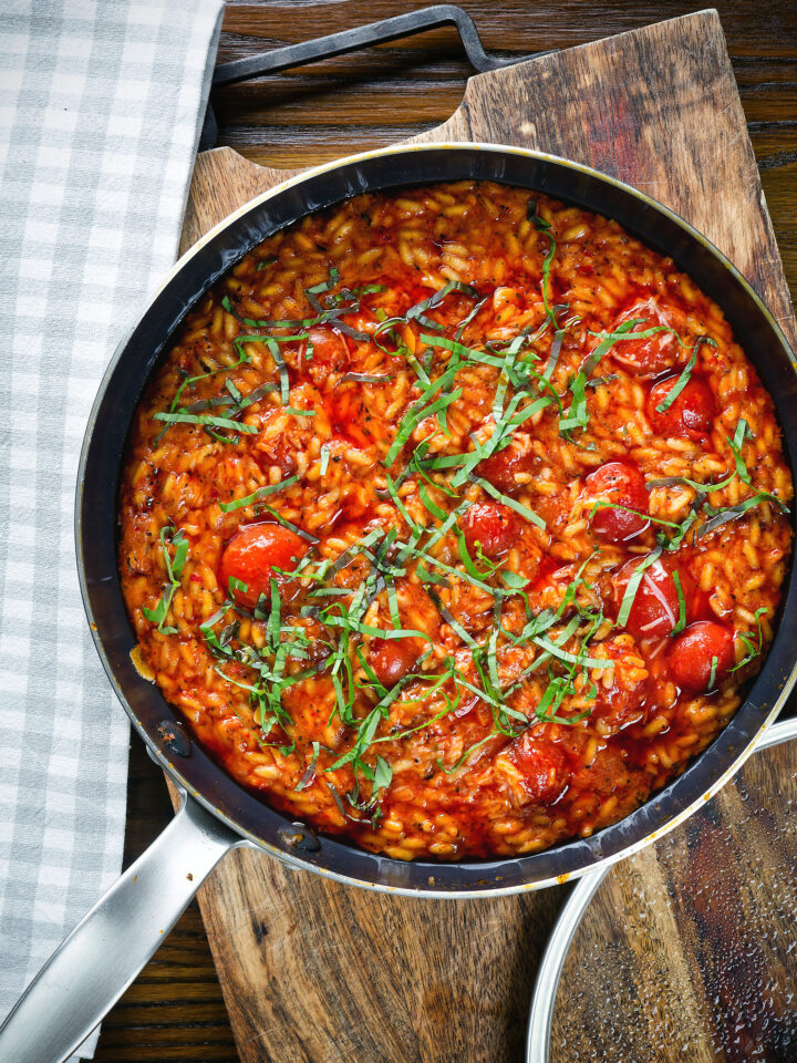 Spicy Nduja Risotto with Cherry Tomatoes - Krumpli