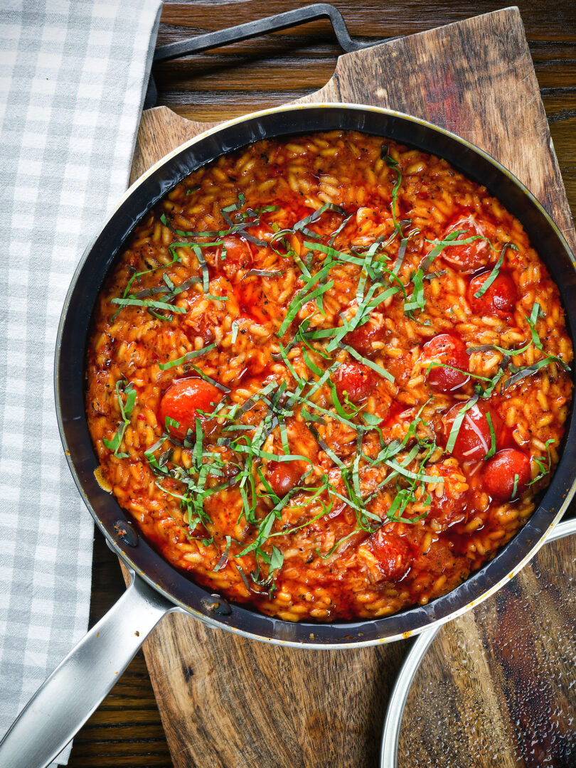 Spicy Nduja Risotto with Cherry Tomatoes - Krumpli