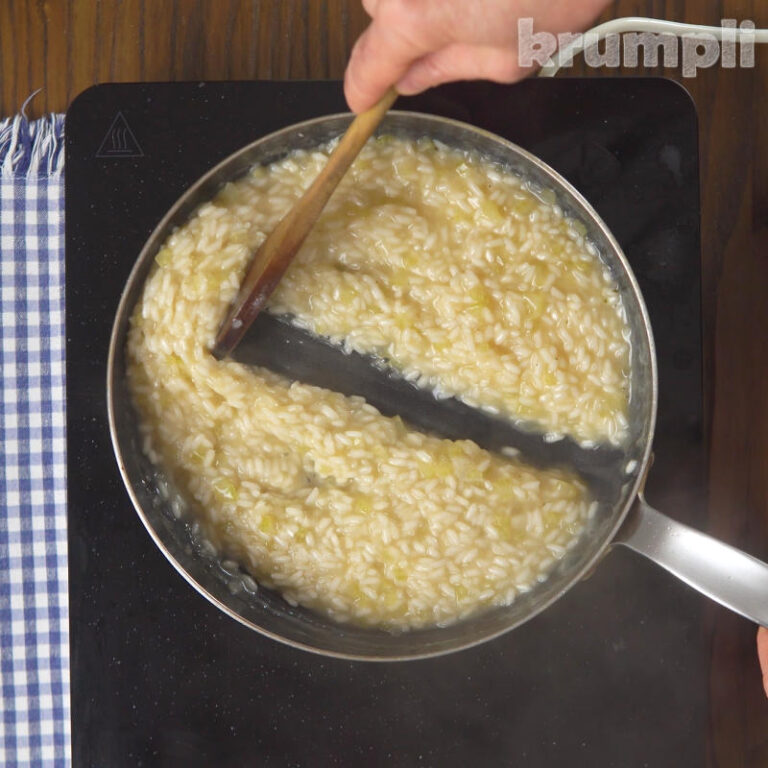 Pea and Ham Risotto with Goats Cheese - Krumpli
